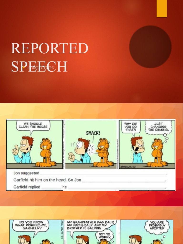 REPORTED SPEECH-comic Strips | PDF