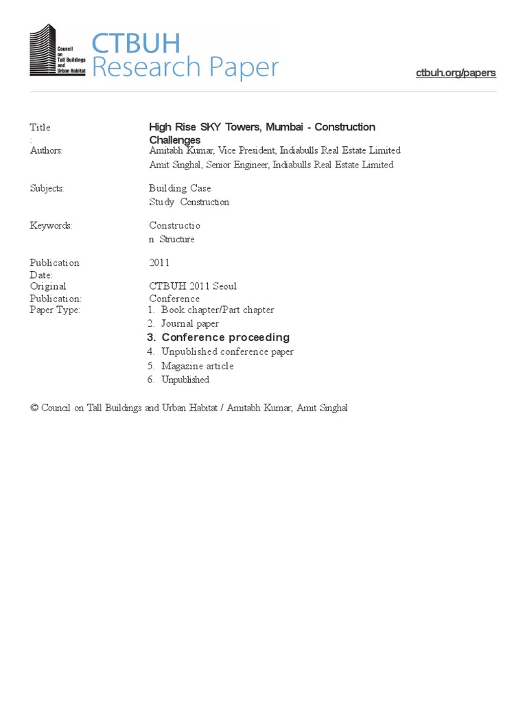 902 High Rise Sky Towers Mumbai Construction Challenges | PDF | Crane ...