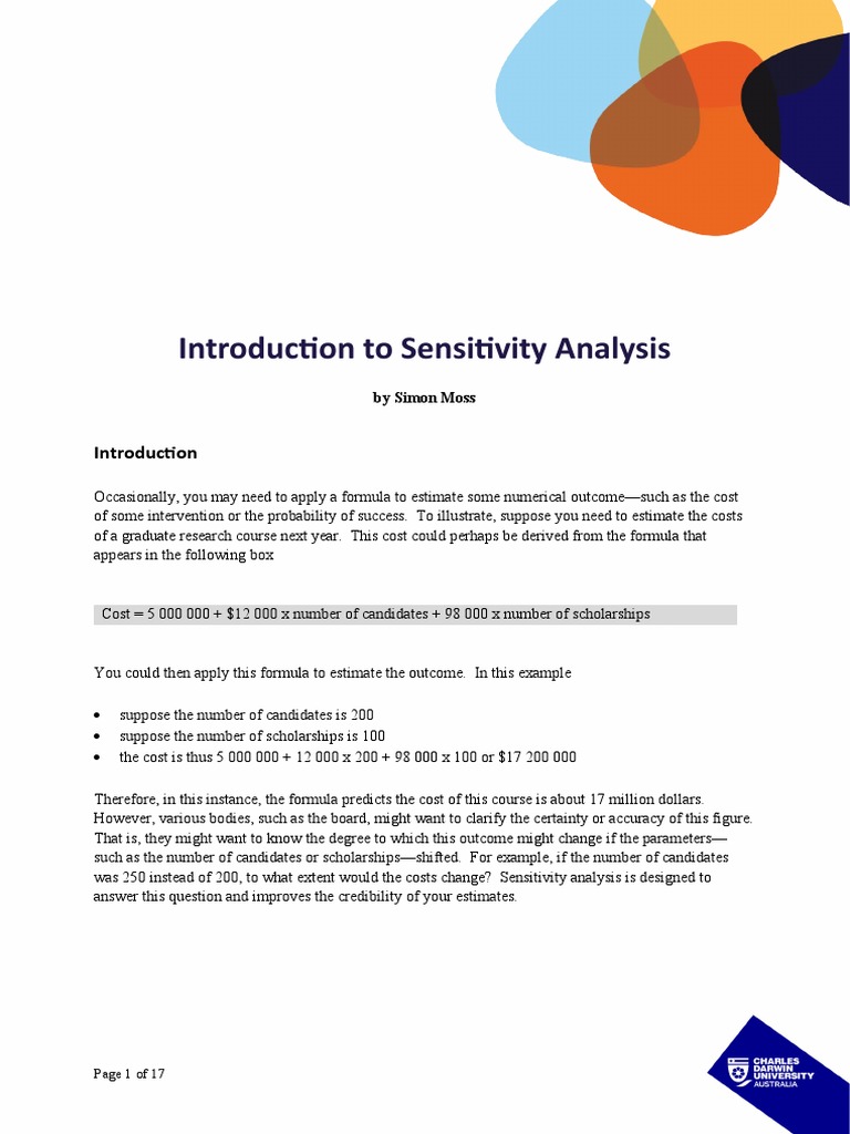 Introduction To Sensitivity Analysis | PDF | Probability Distribution | Scatter Plot
