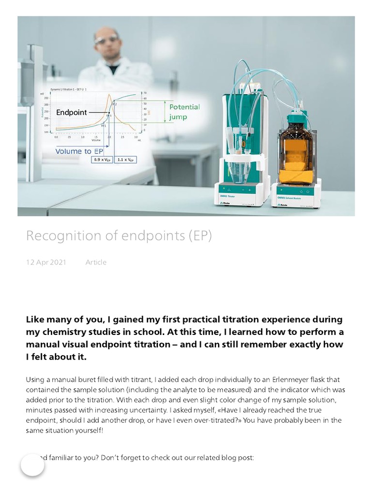 Recognition of Endpoints (EP) - Metrohm | PDF | Titration | Chemistry