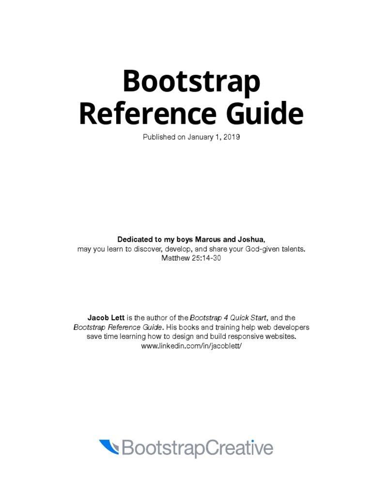 Bootstrap Reference Guide Bootstrap 4 and 3 Cheat Sheets Collection ... Bootstrap Reference Guide Bootstrap 4 and 3 Cheat Sheets Collection ...