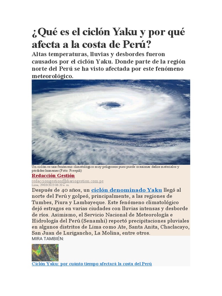 Ciclon Yaku | PDF