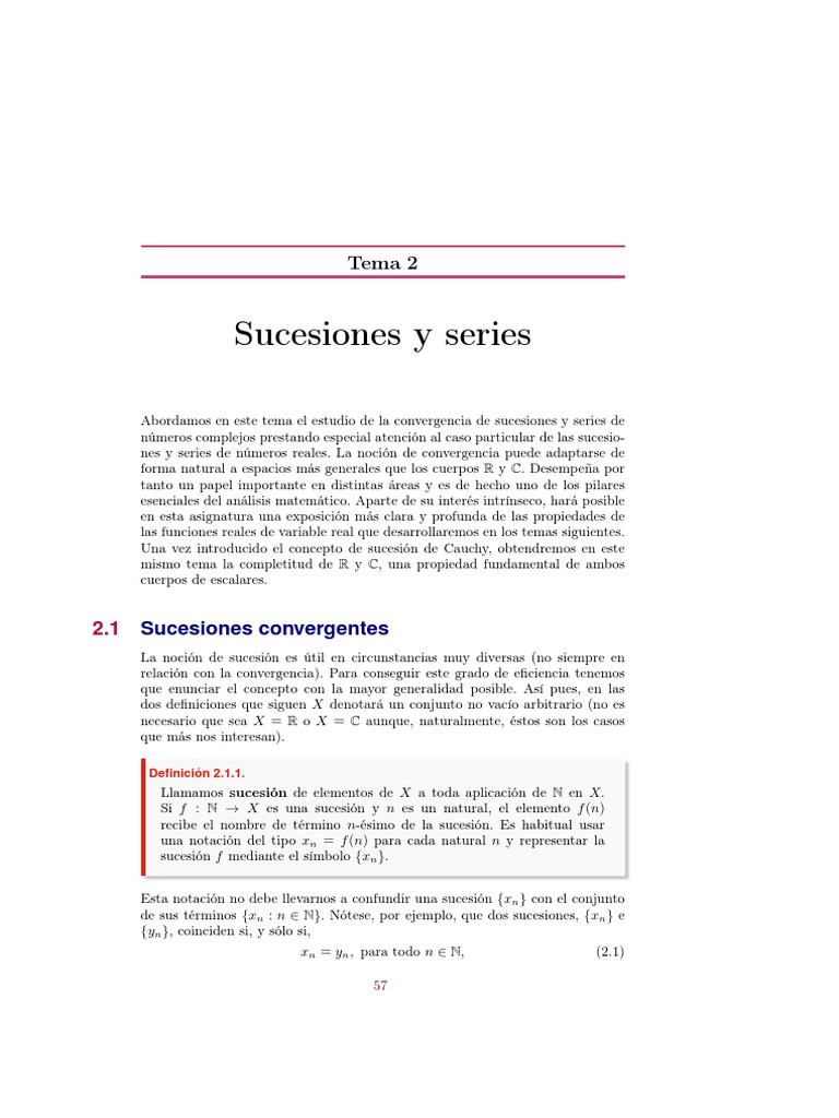 Convergencia de Sucesiones y Series | PDF | Límite (Matemáticas ...