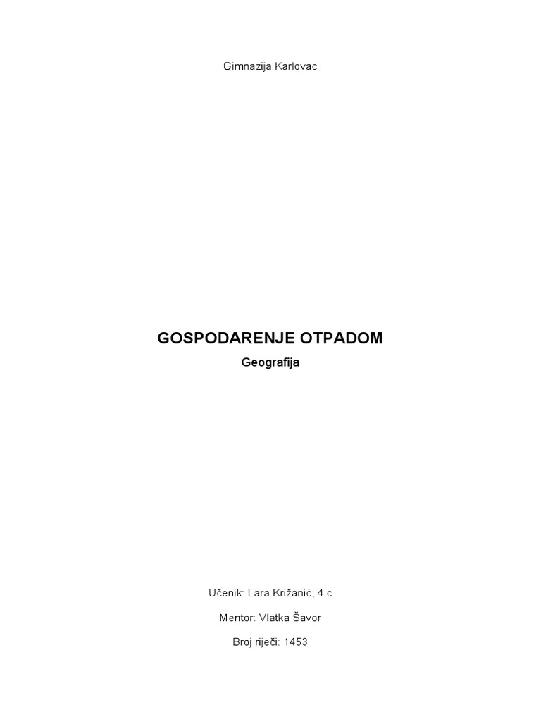 Istraživački Rad Lara K Pdf
