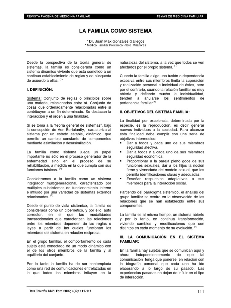 4 La Familia Como Sistema | PDF