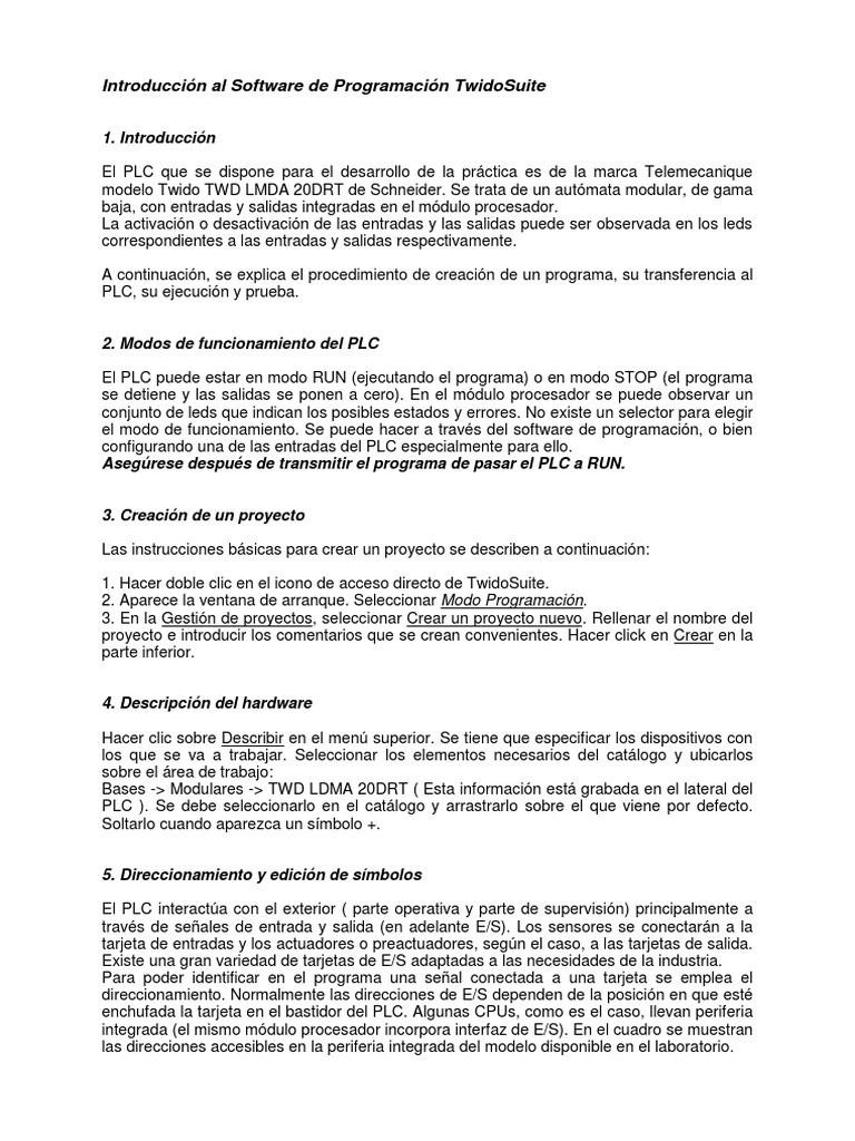 PLC - TWIDO Introduccion Al Software de Programacion - Apunte ITEC | Descargar gratis PDF ...