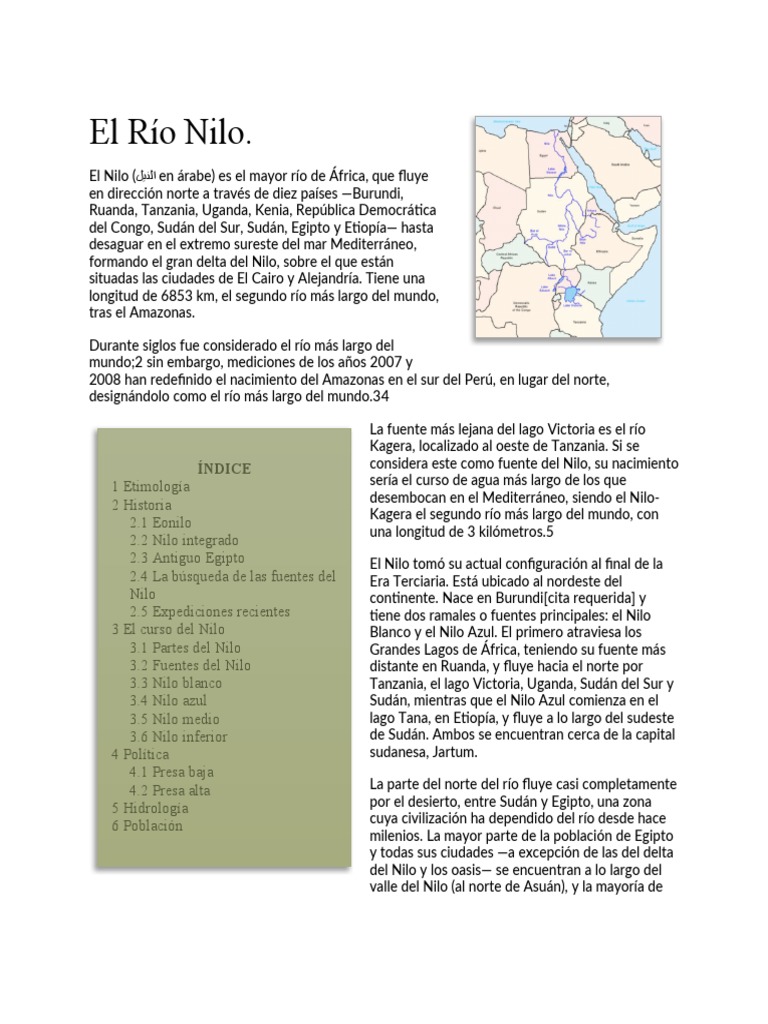 C4 - El Río Nilo | PDF | Nilo | Ciencias de la Tierra