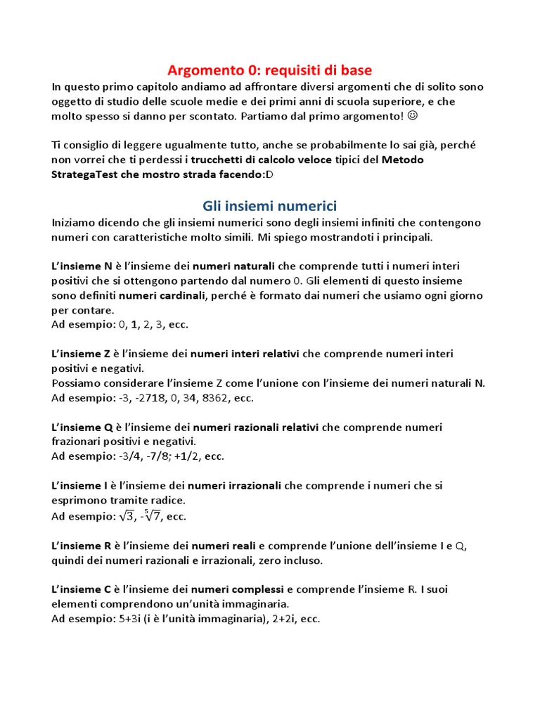 Matematica Di Base | PDF