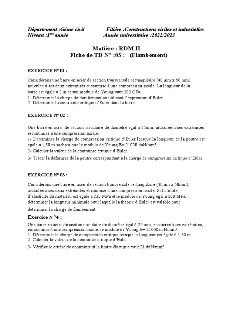 Fiche TD #3 | PDF