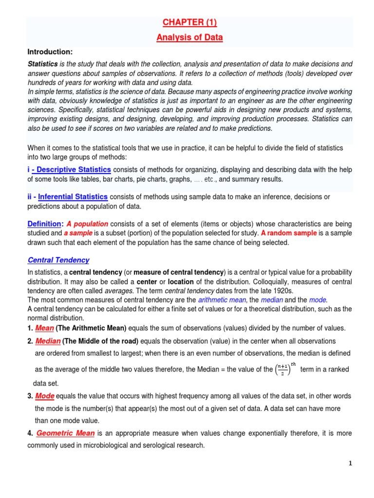 Introduction to Statistical Analysis | PDF | Statistics | Coefficient Of Variation