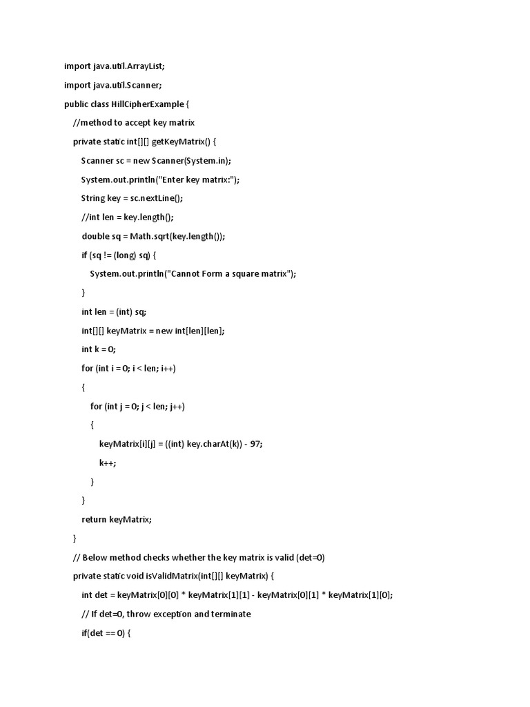 Hill Cipher Pdf Encryption Cryptography 