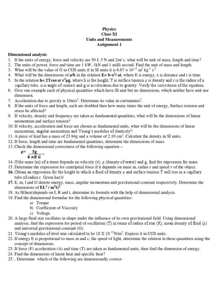 Measurements Units and Dimensions | PDF | Force | Momentum