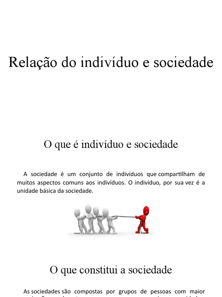 Indivíduo e Sociedade: Relações e Papéis | PDF | Sociedade | Sociologia