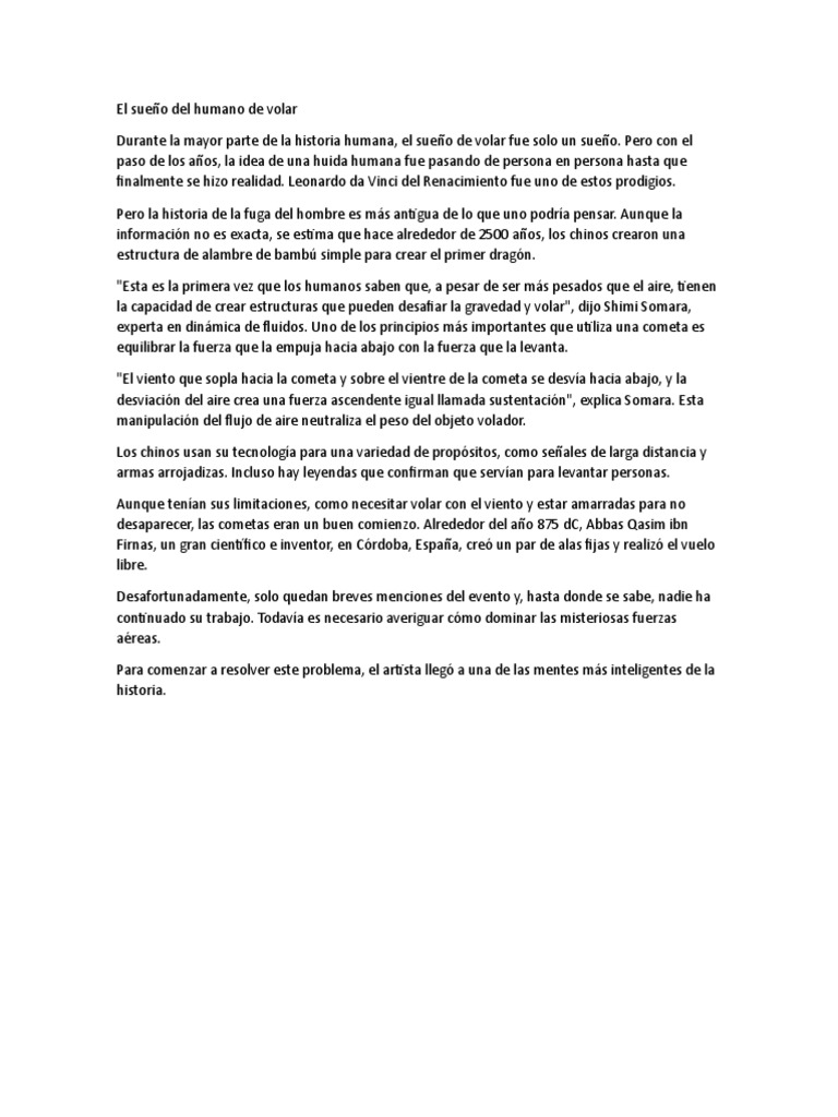El Sueño de Volar | PDF | Ciencias sociales | Historia