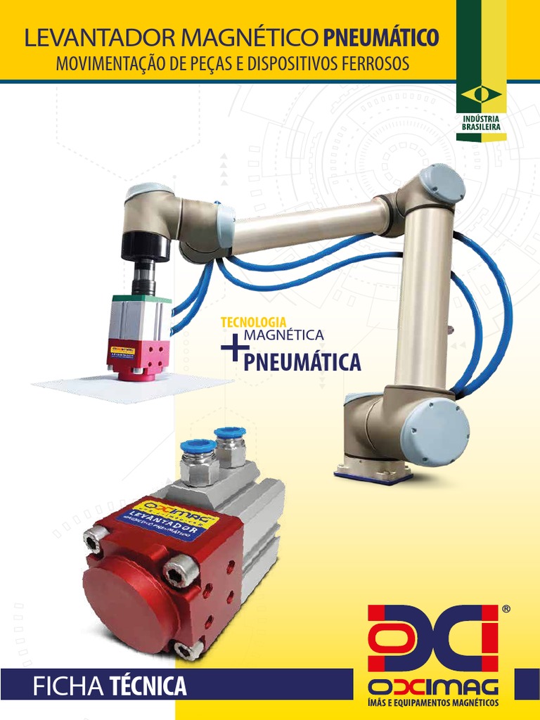 Oximag Ficha Tecnica Levantador Magnetico Pneumatico | PDF | Magnetismo | Ímã