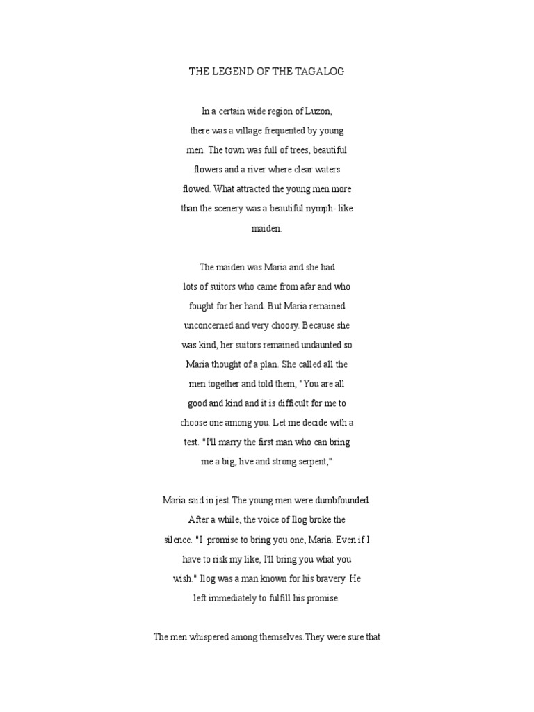 The Legend of The Tagalog | PDF