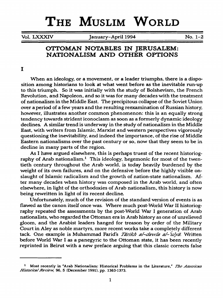 Muslim World: (Sttoman | PDF | Zionism | Ottoman Empire