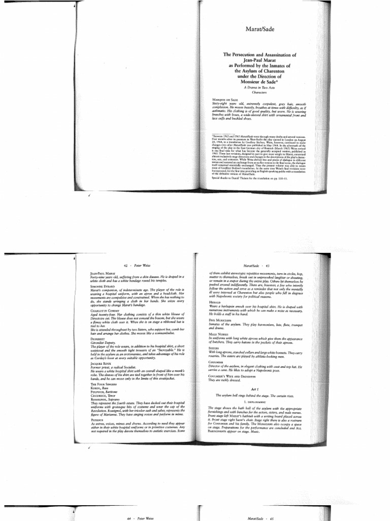 "Marat-Sade" by Peter Weiss | PDF
