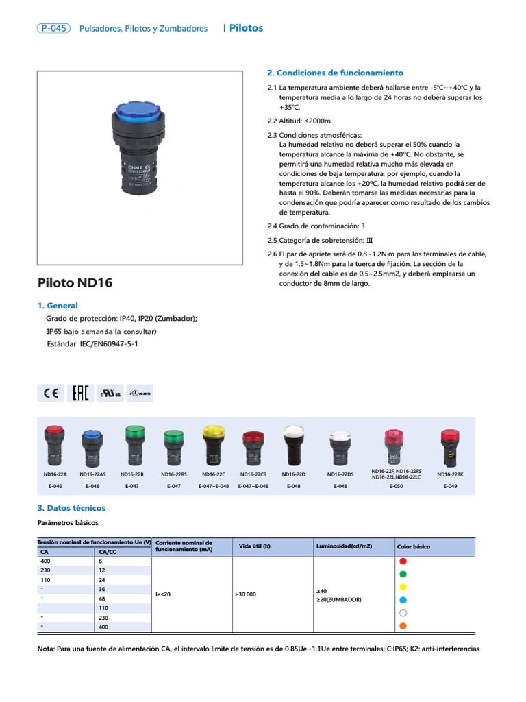 Ficha - Chint - Serie ND16 | PDF | Cantidad | Bienes manufacturados