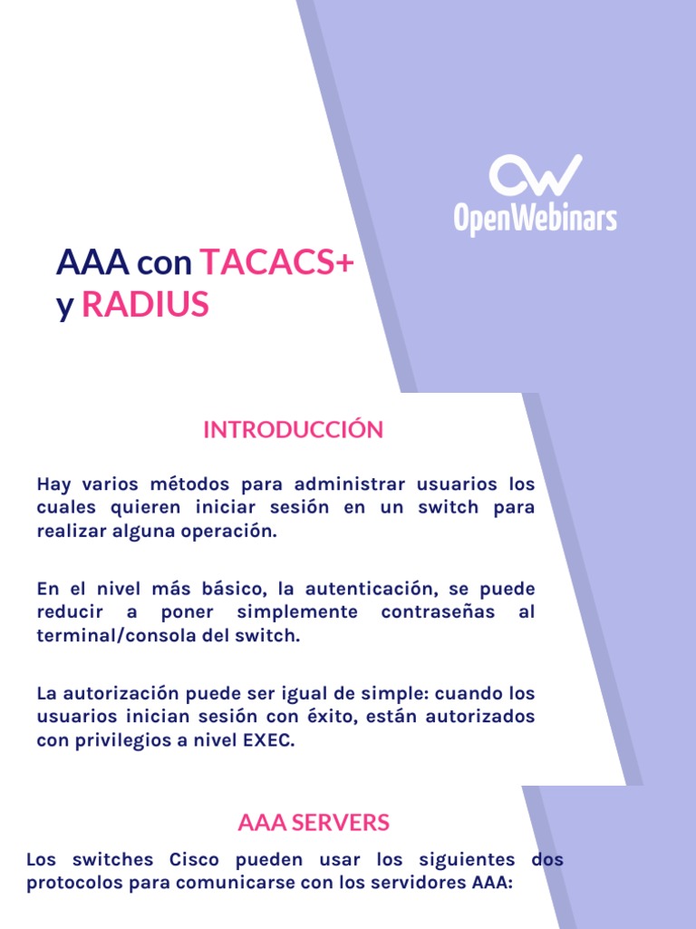 10.1cisco IOS AAA With TACACS and RADIUS | PDF | Tecnología