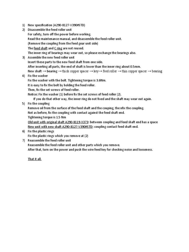 Modification of The Feed Shaft | PDF