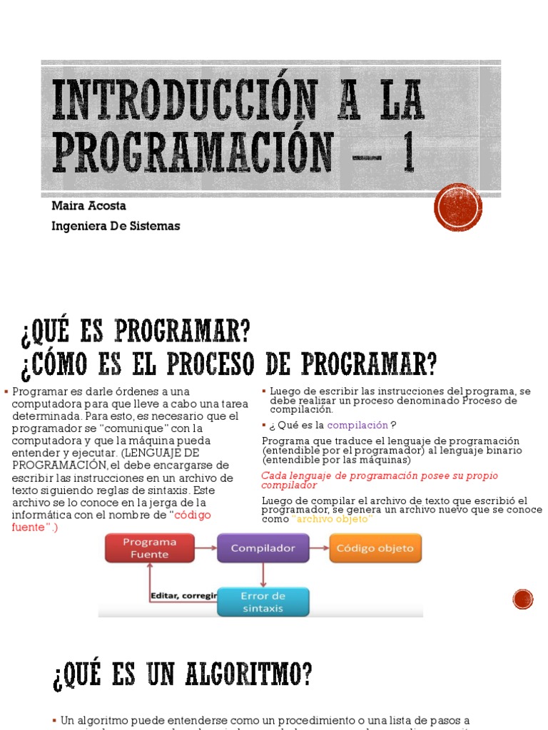 Introduccion A La Programacion | PDF | Programación | Programa de computadora