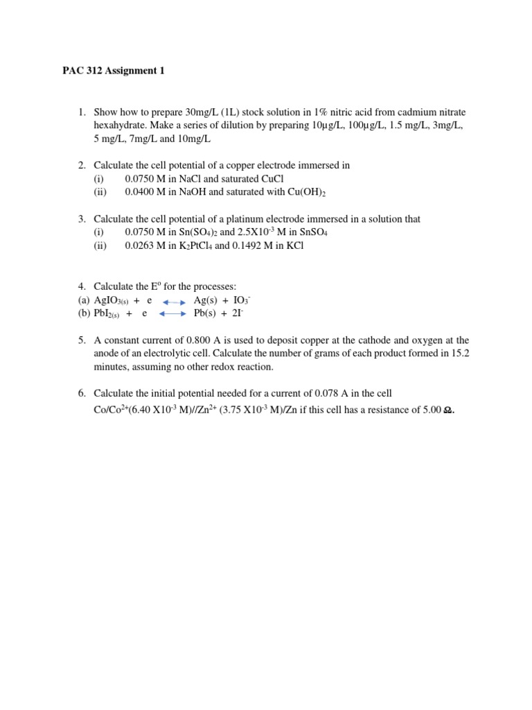 PAC 312 Assignment 1 | PDF