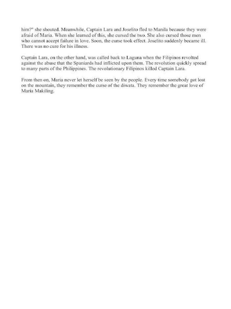 The Legend of Maria Makiling | PDF