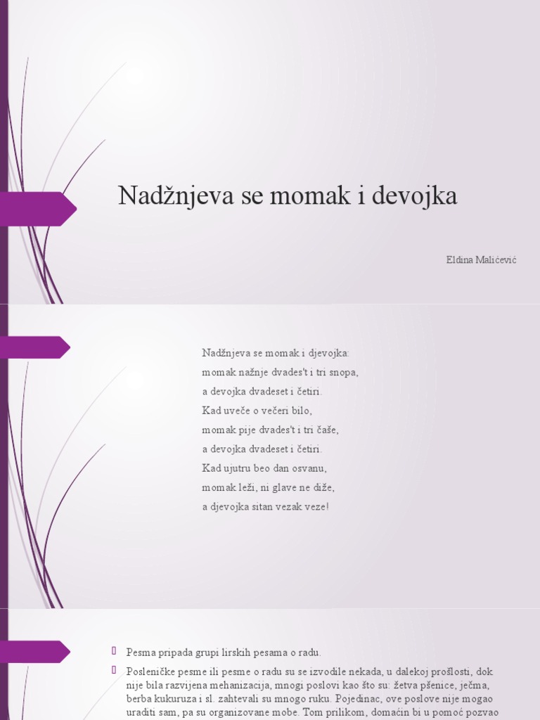 Nadžnjeva se momak i devojka-književnost | PDF