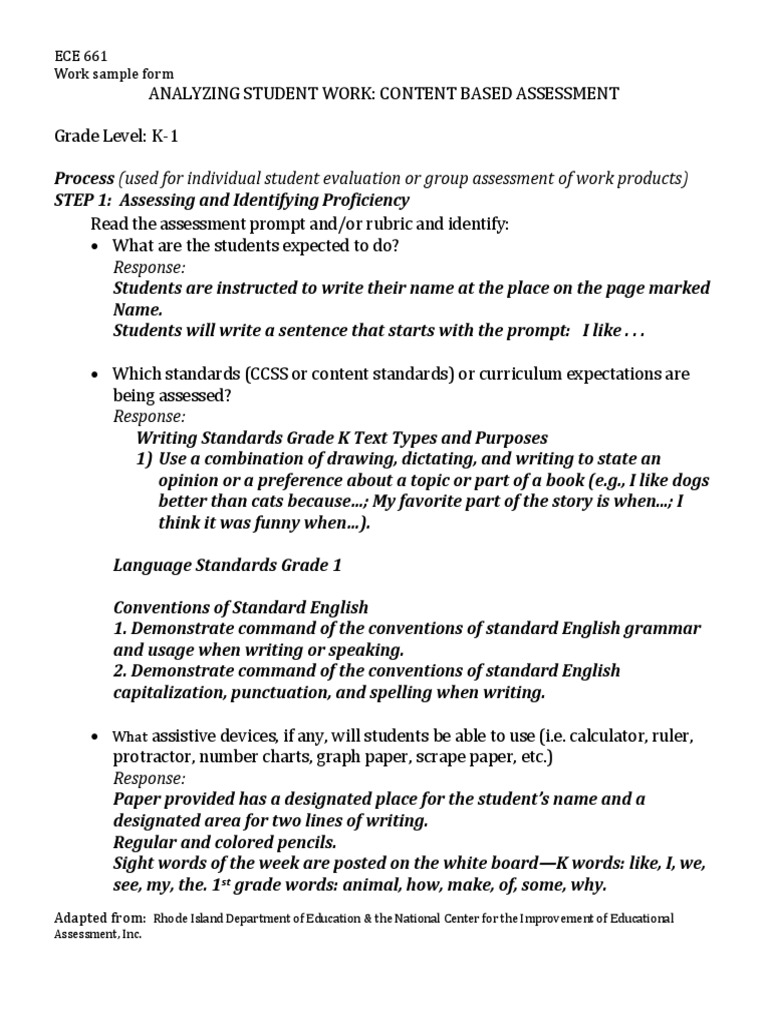 Analyzing Student Work Robin Kornfield 1 | PDF | Word | Cognition