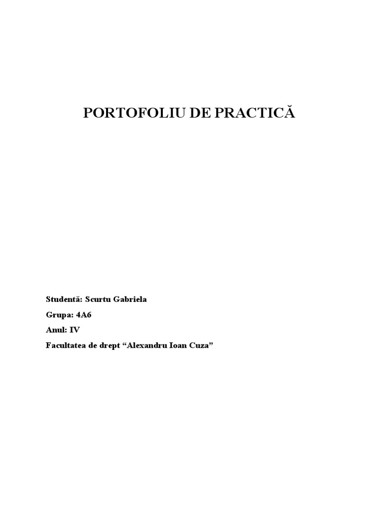 Portofoliu Practica | PDF
