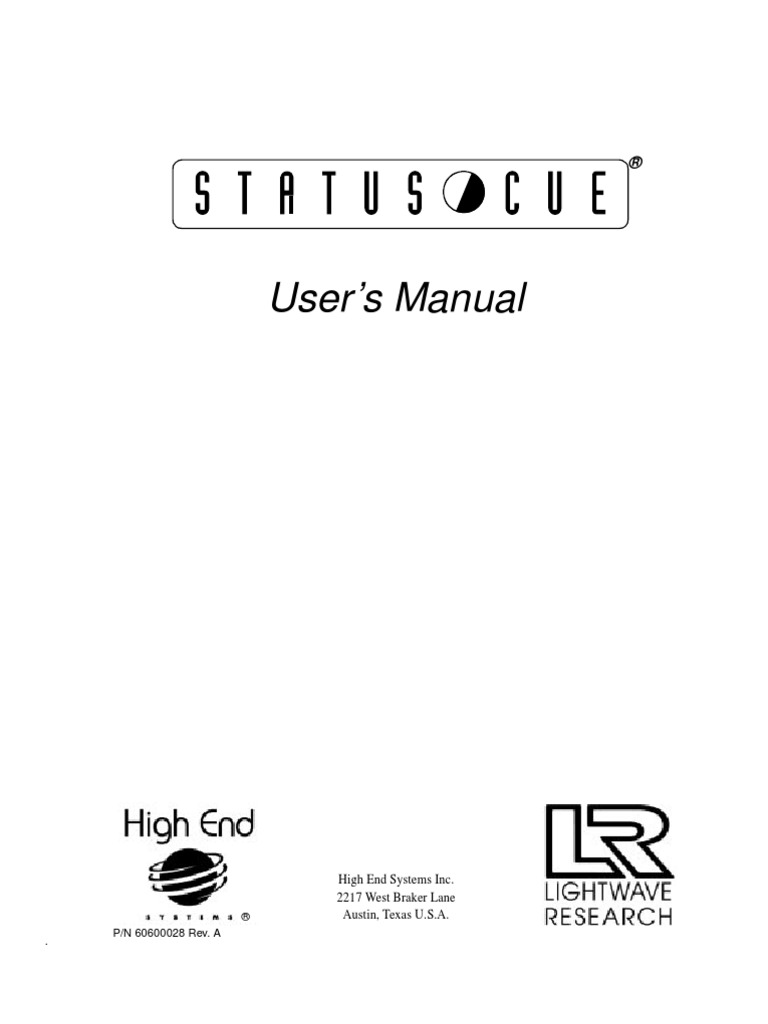 High End Status Cue Console Manual Rev.A | PDF | Implied Warranty | Damages
