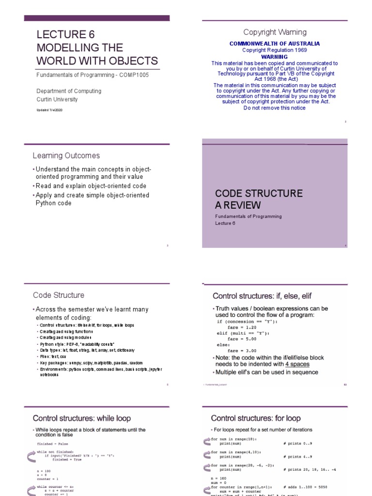 Modelling The World With Objects Code Structure A Review Pdf 2084