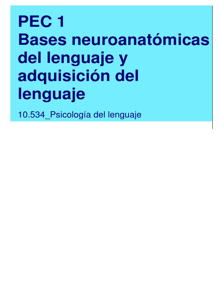 Enunciado PEC1 ES - Psicología Del Lenguaje - 2021/2022 | PDF | Noam Chomsky | Aquisición de idioma