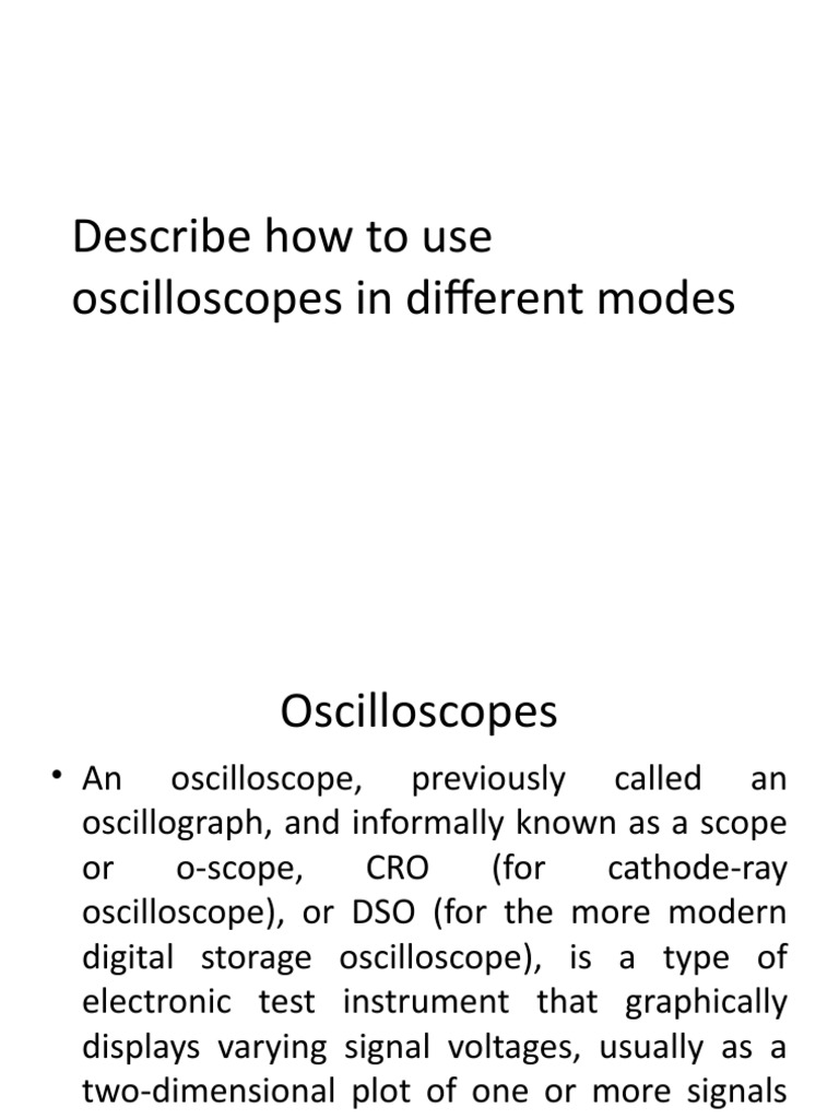 Oscilloscope Modes Explained | PDF | Computer Engineering | Electricity