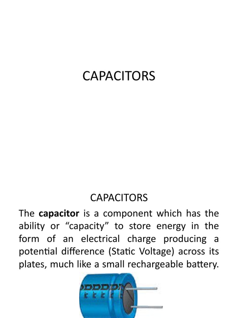 CAPACITORS | PDF | Capacitor | Capacitance