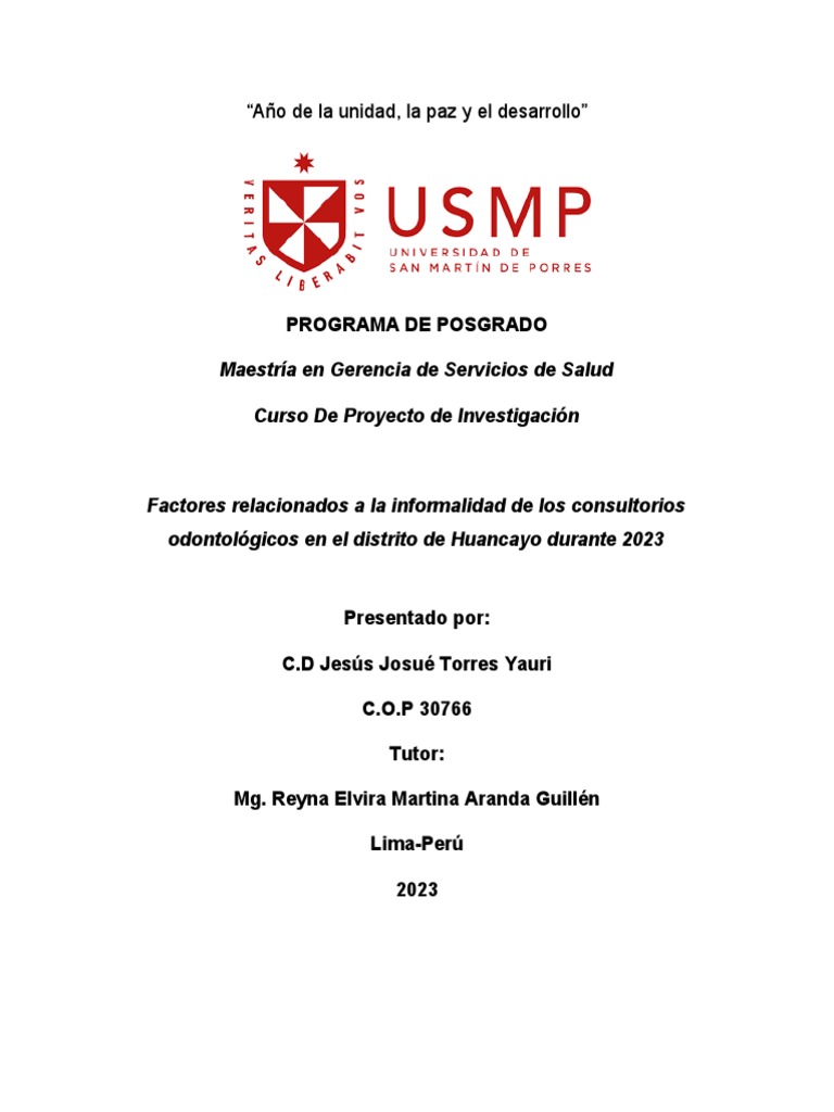 TAREA 3 Modulo 3 4°Ciclo PROYECTO DE INVESTIGACIÓN | PDF | Odontología | Perú