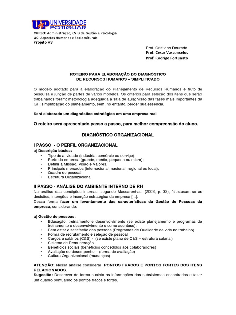 Projeto A3 Prof. César Vasconcelos Prof. Rodrigo Fortunato | PDF ...