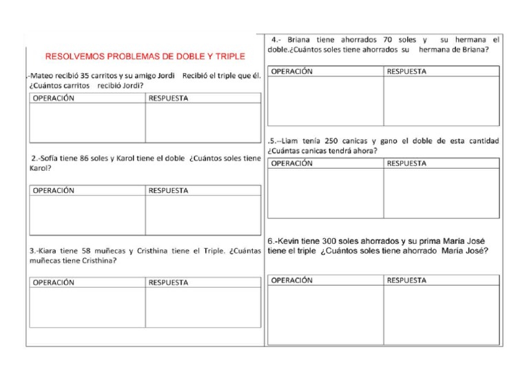 Problemas de Doble y Triple | PDF