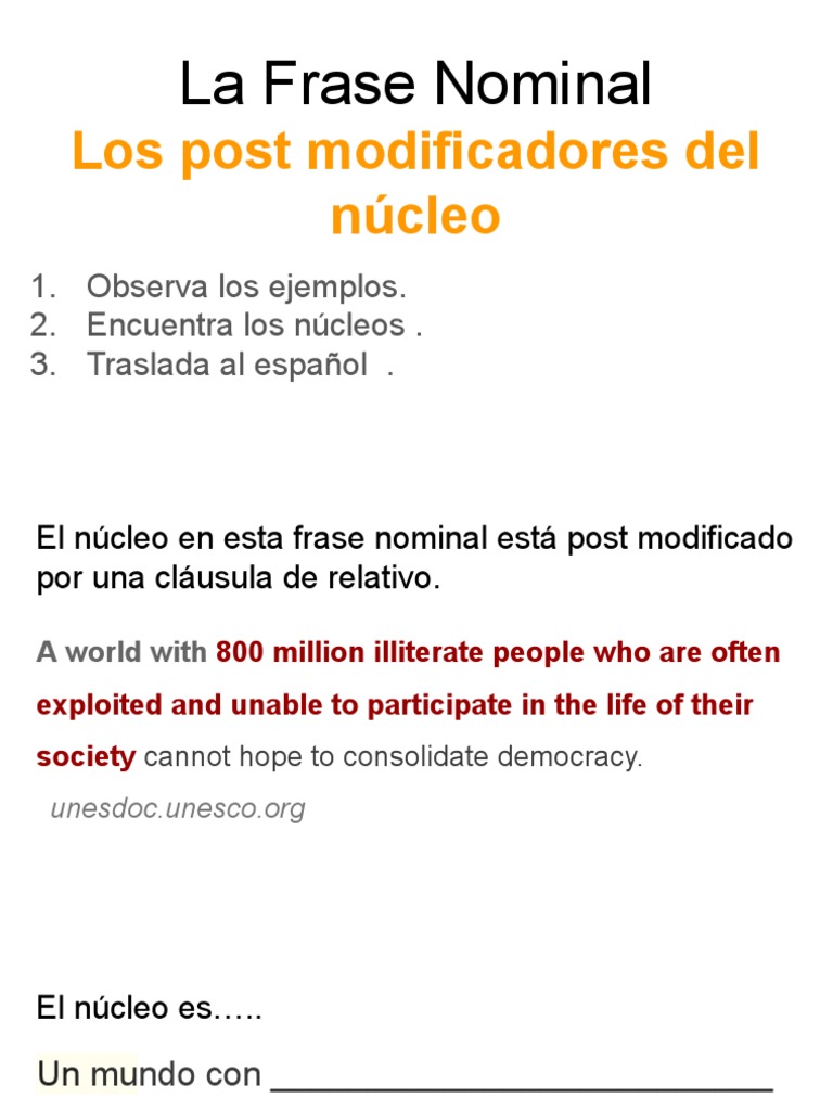 La Frase Nominal | PDF | Gramática | Salud pública