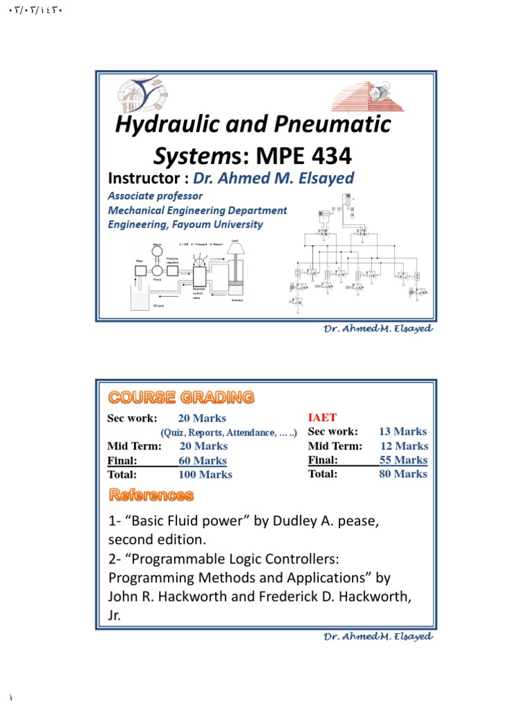 Lecture 1 - Introduction | PDF | Pneumatics | Actuator