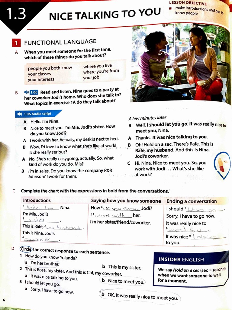 U1 1.3 Nice Talking To You | PDF