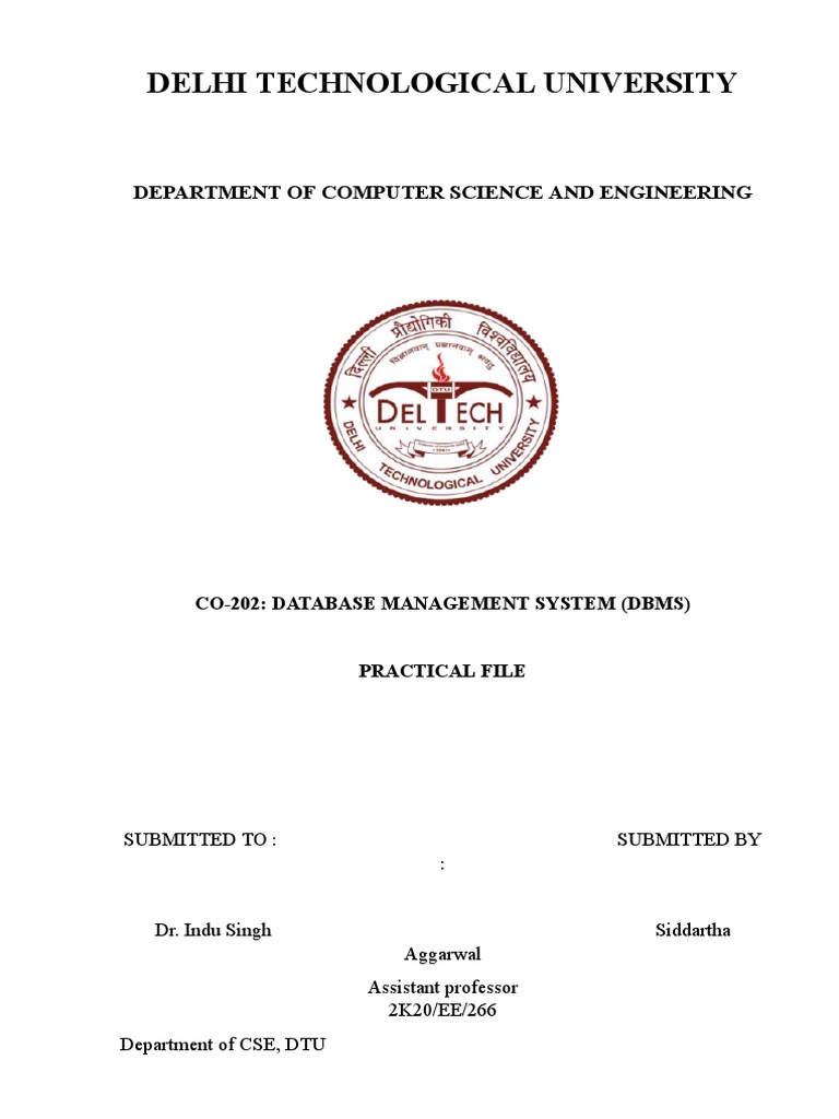 DBMS LAB File | PDF | Relational Database | Databases DBMS LAB File | PDF | Relational Database | Databases
