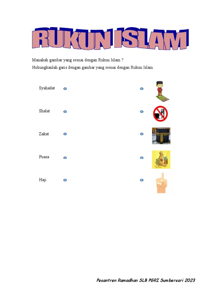 Soal Menjodohkan Rukun Islam | PDF
