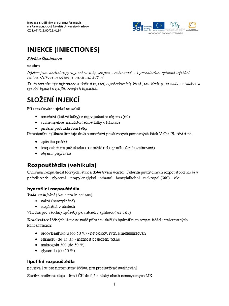 Injekce FT | PDF