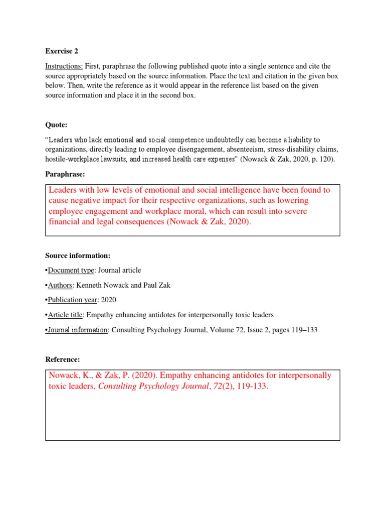 Exercise 2 Answers | PDF