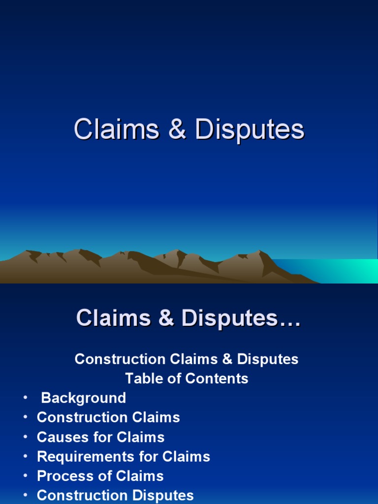 Claims & Disputes | PDF | Mediation | Negotiation