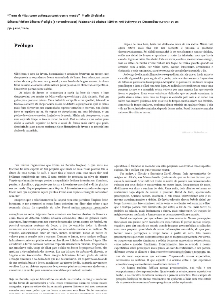 Trama Da Vida - Merlin Sheldrake | PDF