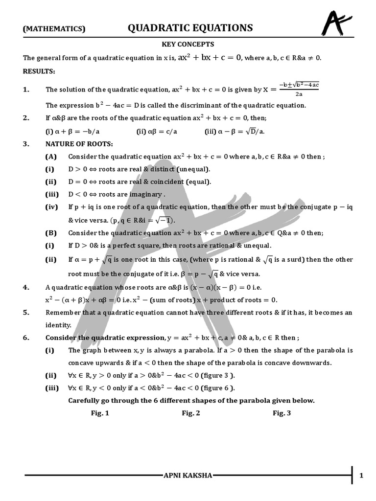 Sheet - 01 | PDF | Equations | Quadratic Equation