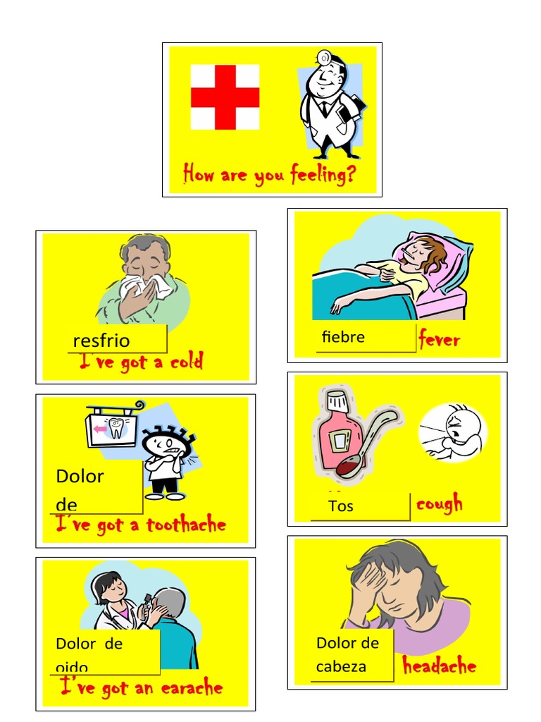 Illnesses and Injuries Cards Flashcards - 53063 | PDF